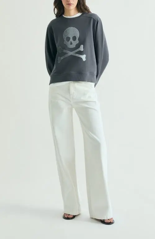 SCALPERS Skull Glitter Sweatshirt - Darkgrey