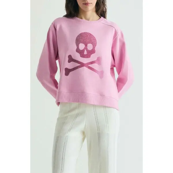 SCALPERS Skull Glitter Sweatshirt - Pink