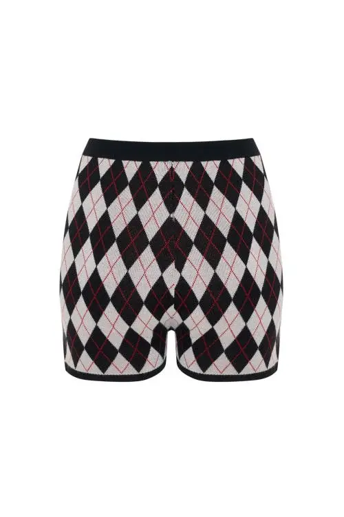 PCFG Daydreamers Argyle Knit Mini Shorts
