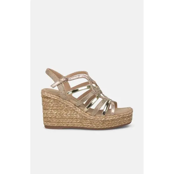 ALMA EN PENA Platform Al With Strappy Body - Sand