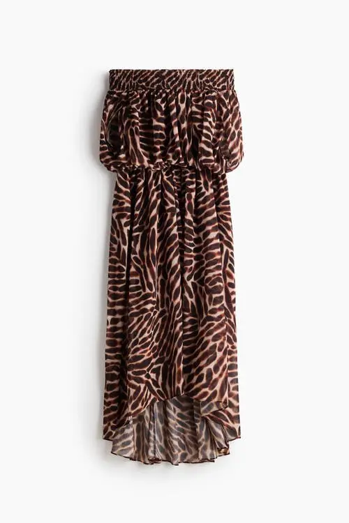 H&m Off-the-shoulder Chiffon Dress