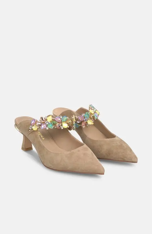 ALMA EN PENA Slingback Pumps With Rhinestone Strap - Sand