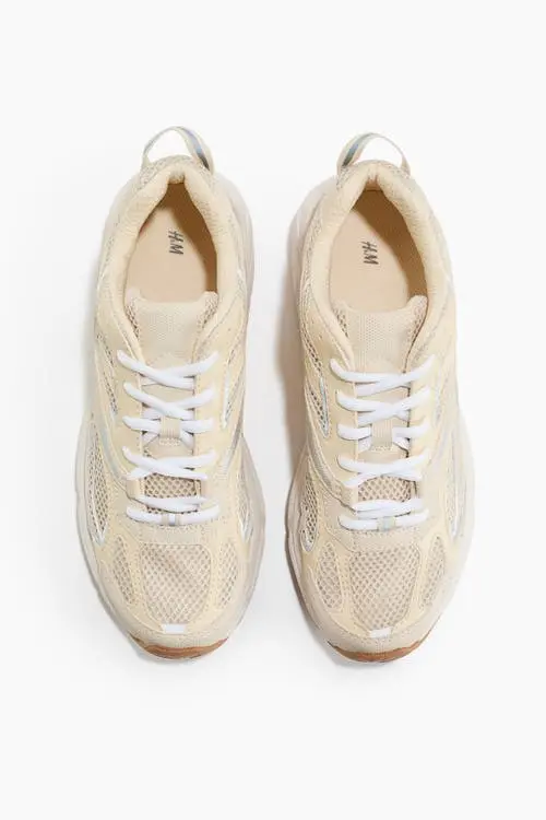 H&m Chunky Trainers With Mesh And Coated Fabric