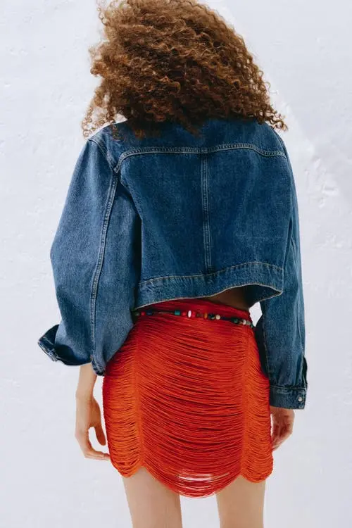 H&m Fringed Mini Skirt