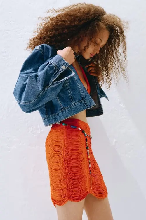 H&m Fringed Mini Skirt