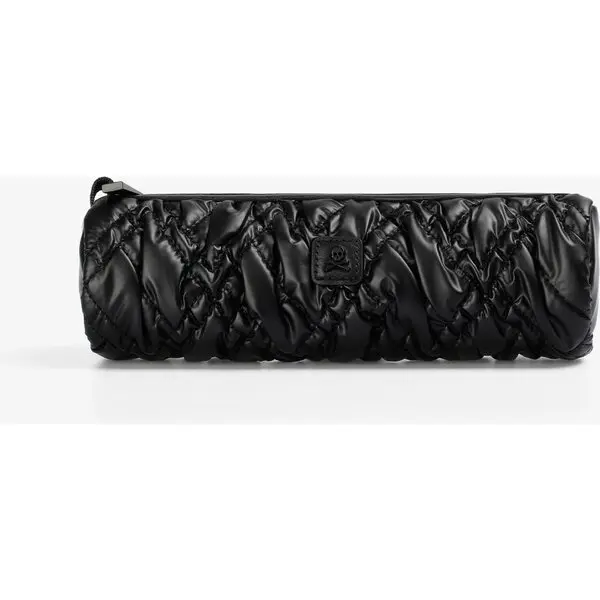 SCALPERS Quilted Pencil Case With Skull Detail - Black