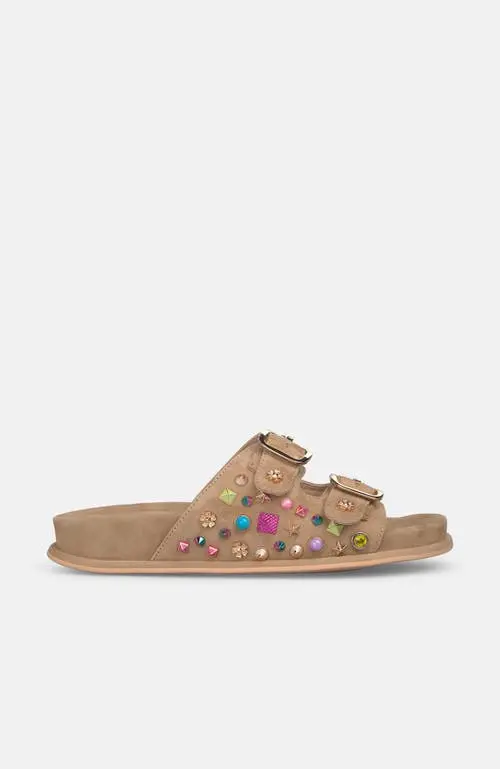 ALMA EN PENA Buckle Al With Multicolor Studs - Sand