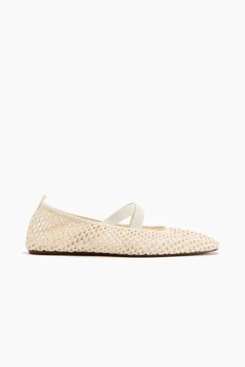 H&m Braided Ballet Flats With Crossover Straps - Light Beige
