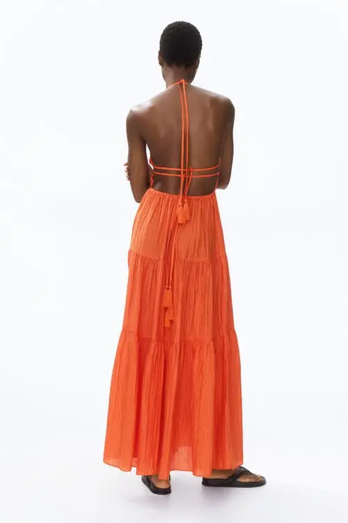 H&m Tiered Halterneck Dress