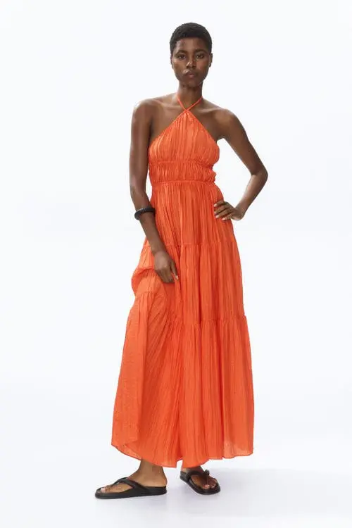 H&m Tiered Halterneck Dress