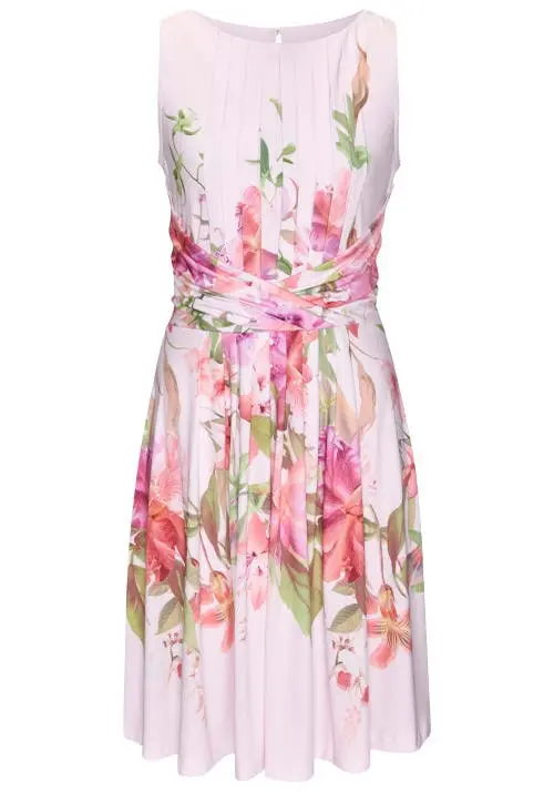 LASCANA Pleated Floral Dress