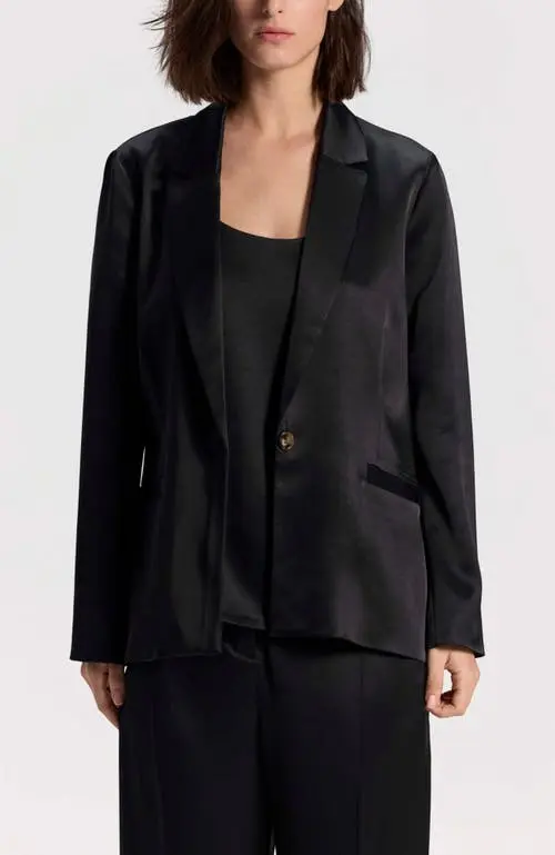 Ronen Chen Satin Blazer - Black