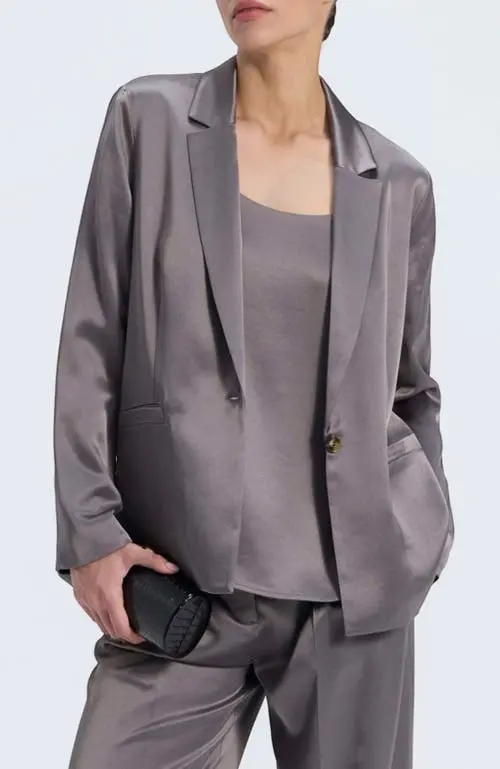 Ronen Chen Satin Blazer - Grey