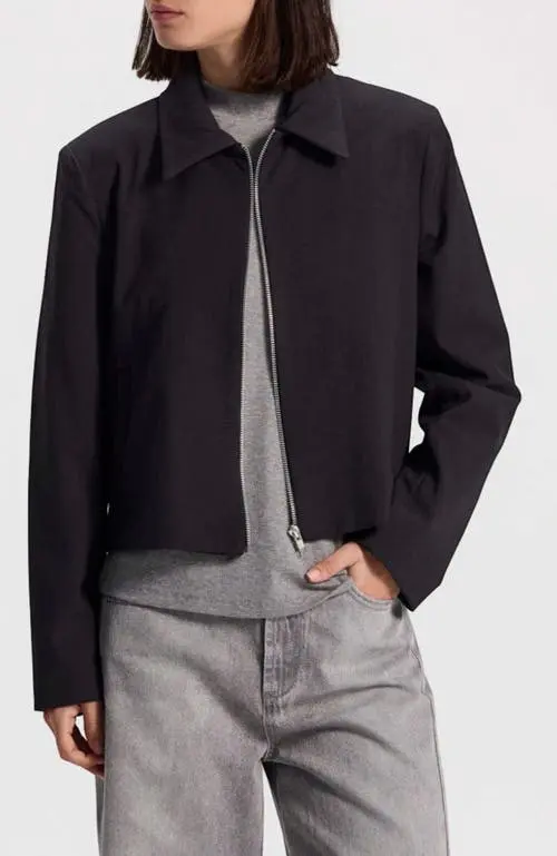 Ronen Chen Cropped Linen Jacket - Black