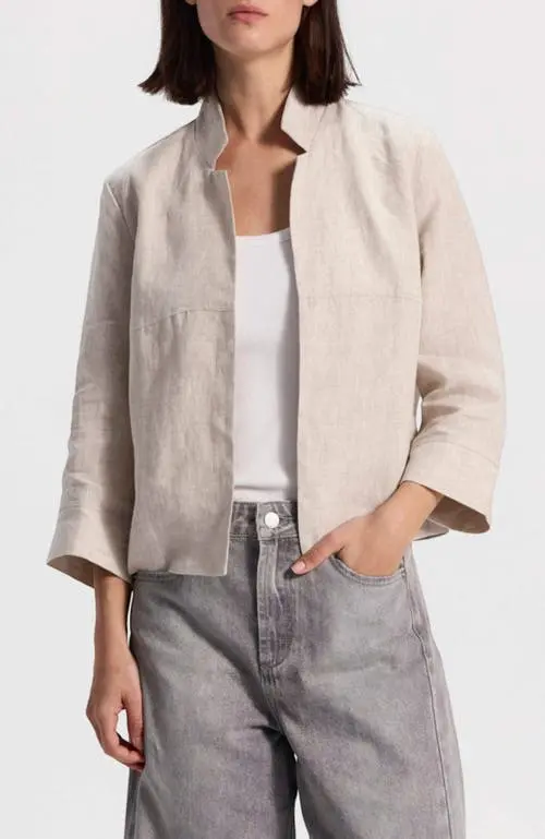 Ronen Chen Cropped Linen Jacket - Sand