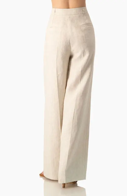 IVONNE High-waist Wide-leg Linen Tailored Pants