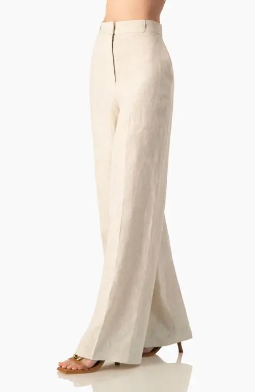 IVONNE High-waist Wide-leg Linen Tailored Pants