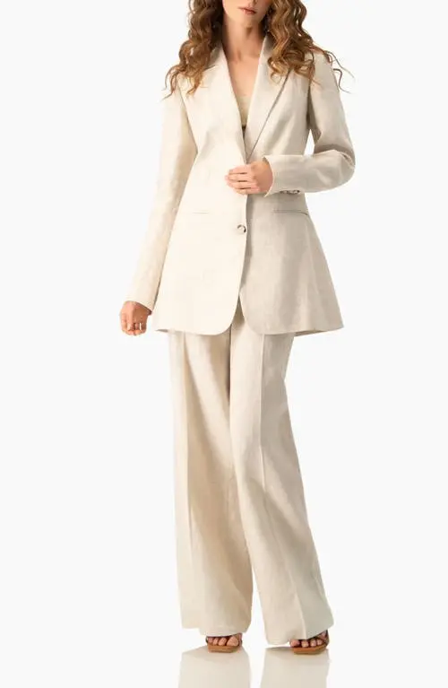 IVONNE High-waist Wide-leg Linen Tailored Pants