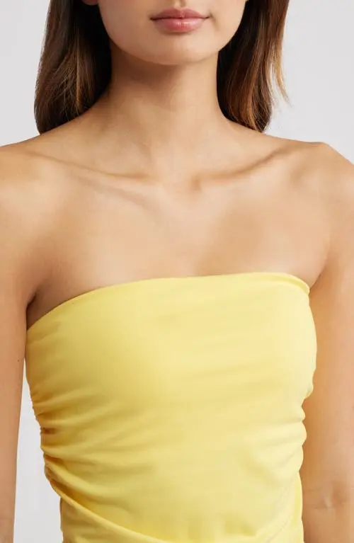 PACSUN Ophelia Ruched Tube Top - Yellow