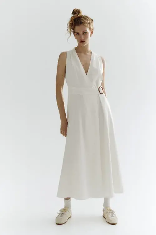 H&m Linen-blend Wrap Dress