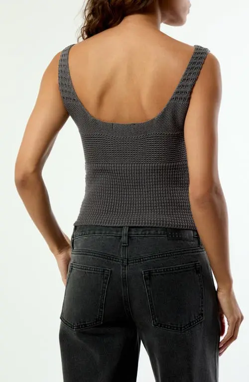 PACSUN Brielle Open Knit Tank Top - Gray