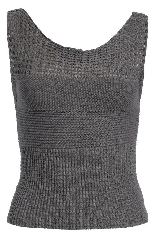 PACSUN Brielle Open Knit Tank Top - Gray