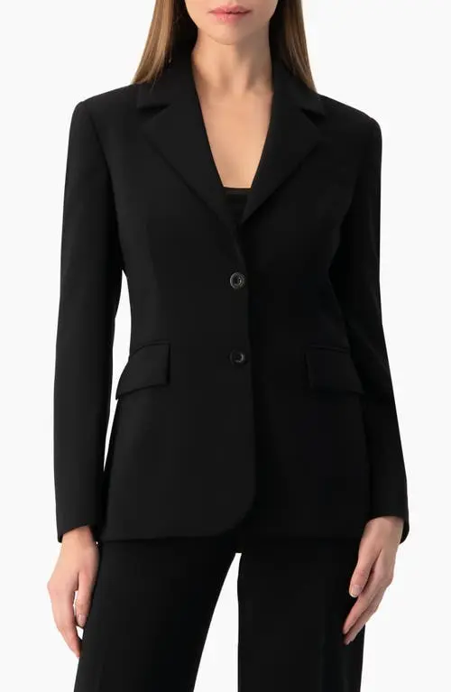 IVONNE Tailored Two-button Power Blazer - Black
