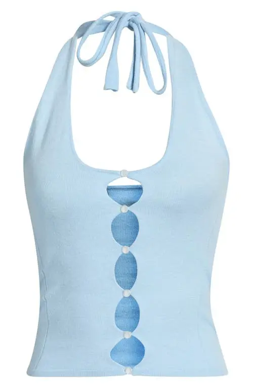 PACSUN Melina Cutout Halter Top - Blue