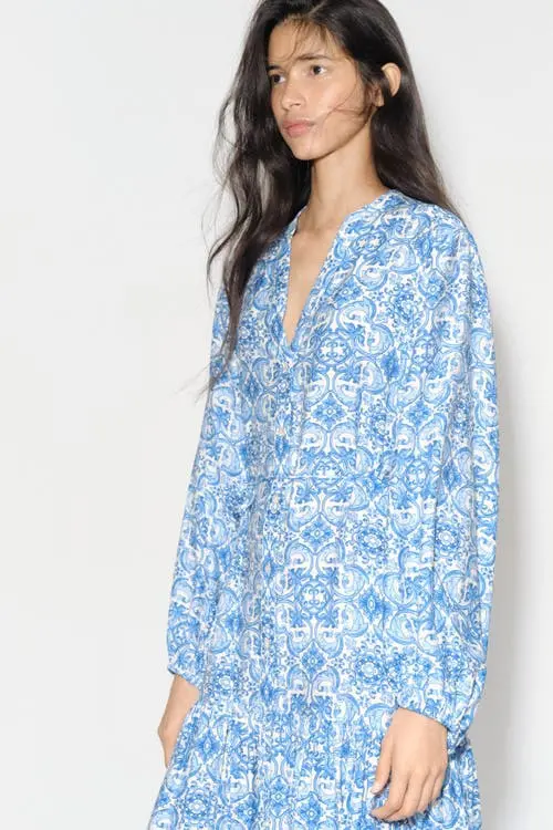 H&M Printed Tiered Dress