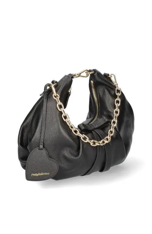 Pretty Ballerinas Croissant Bag With Bow Detail And Chain Strap - Black
