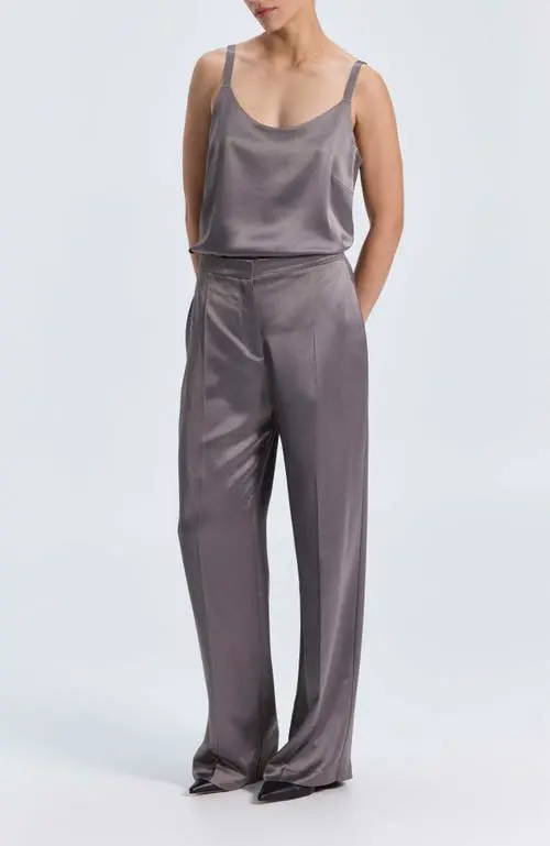 Ronen Chen Wide-leg Satin Pants - Grey