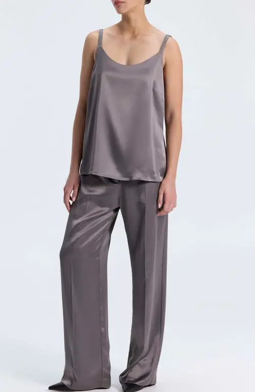 Ronen Chen Wide-leg Satin Pants - Grey