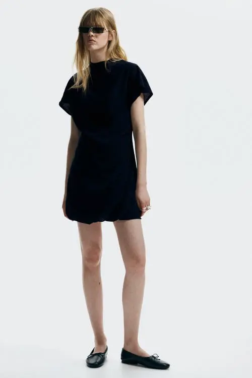 H&m Draped Turtleneck Dress