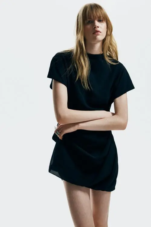 H&m Draped Turtleneck Dress