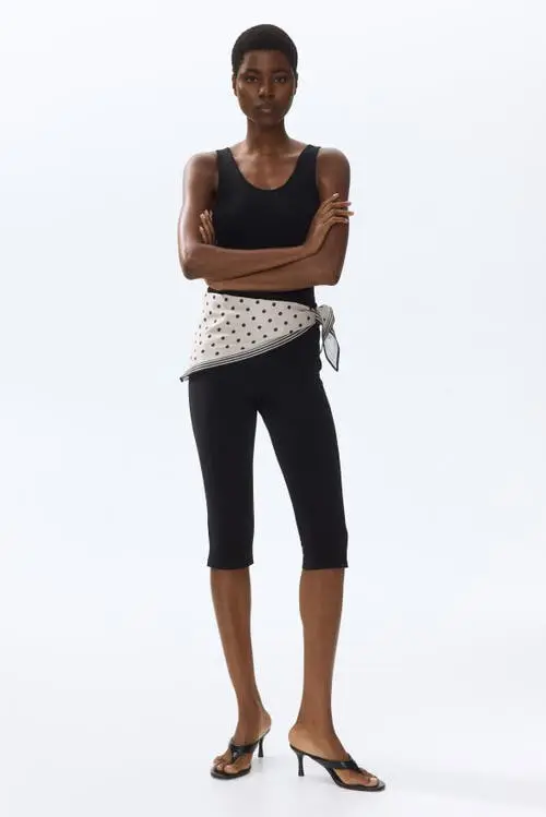 H&m Scarf-detail Capri Leggings