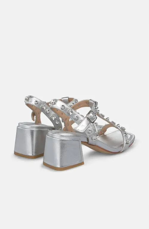 ALMA EN PENA Metallic Sandal Rhinestones