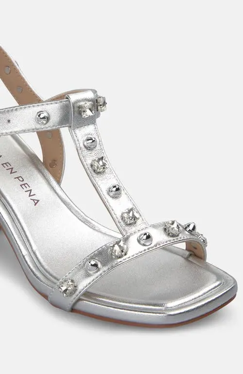 ALMA EN PENA Metallic Sandal Rhinestones