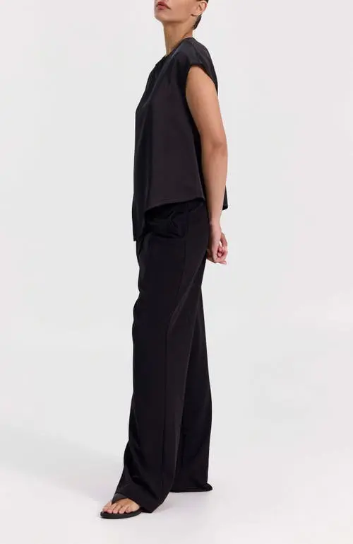 Ronen Chen Satin Blouse With Draped Detail