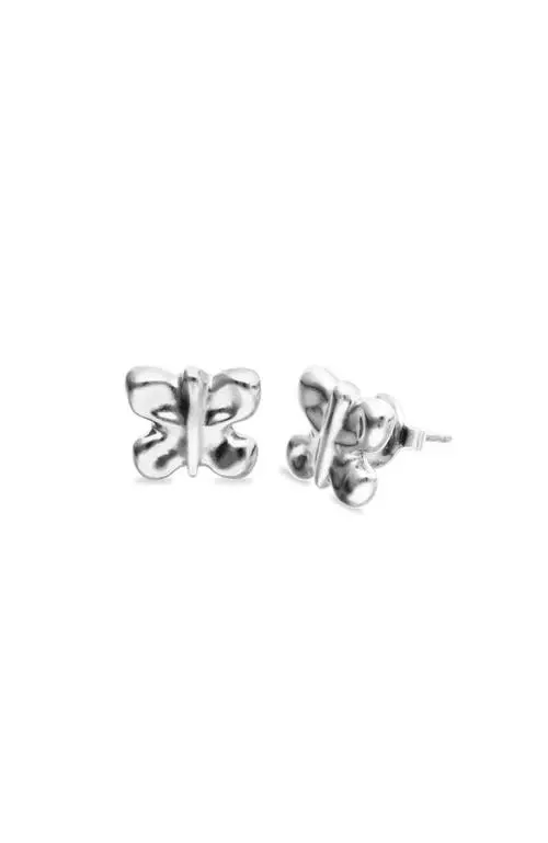 UNODE50 Butterfly Earrings - Silver