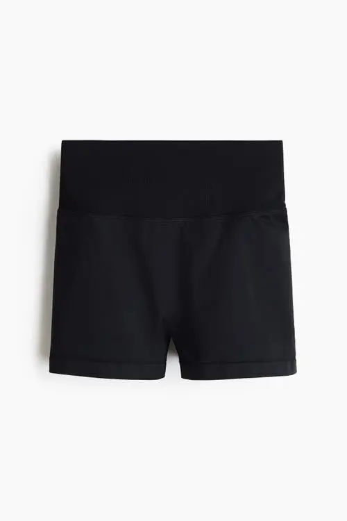 H&M Seamless Scrunch Hotpants With Drymove - Black