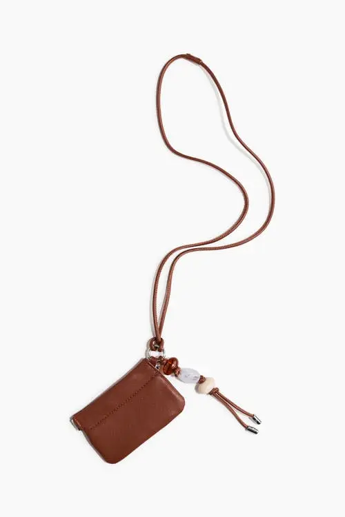 H&m Mini Crossbody Bag With Beaded Charm - Brown
