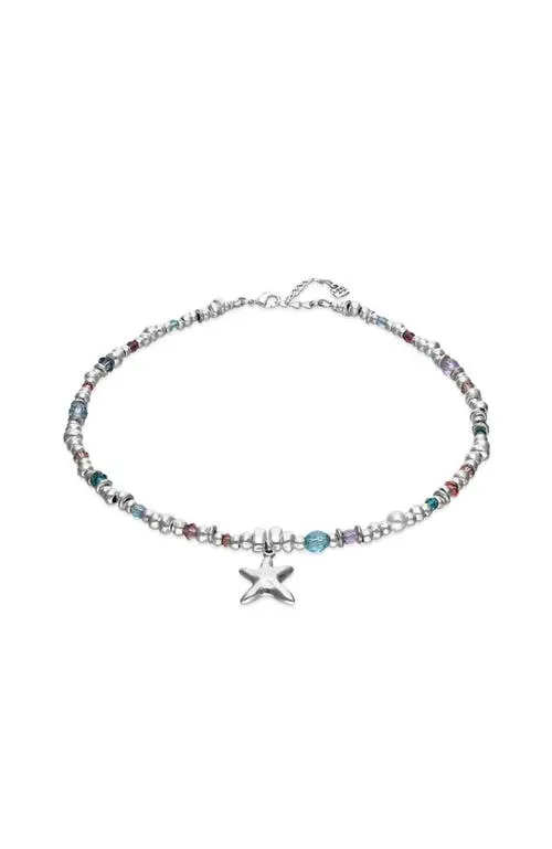 UNODE50 Multicolor Faceted Bead Necklace With Star Charm