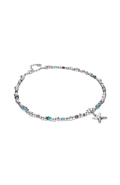UNODE50 Multicolor Faceted Bead Necklace With Star Charm