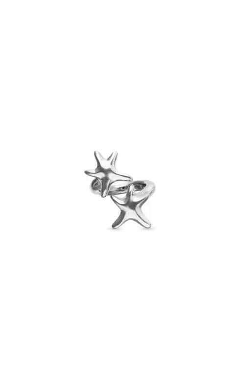 UNODE50 Tone Double Star Ring - Silver