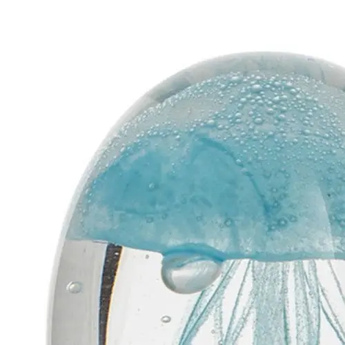 BEACHCOMBERS Light Glass Glowing Jellyfish Decorative Paperweight