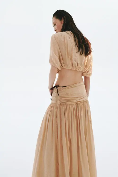 H&m Gathered Crêpe Skirt