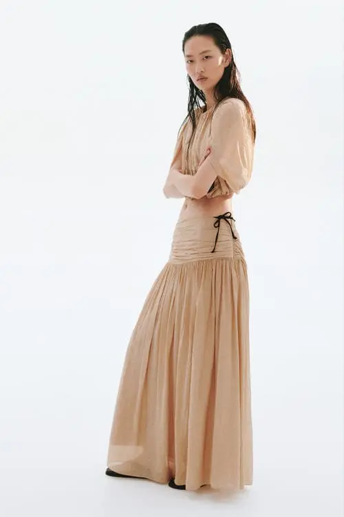H&m Gathered Crêpe Skirt