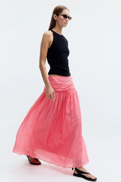 H&m Gathered Crêpe Maxi Skirt