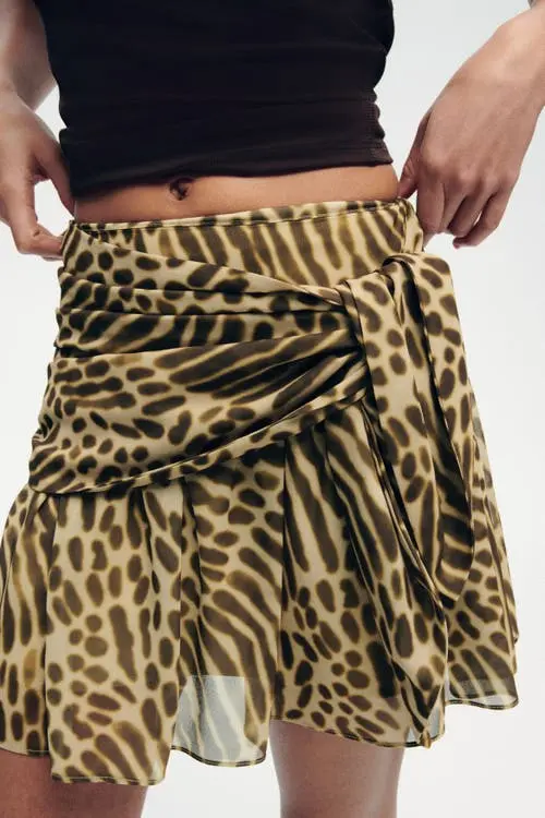 H&m Tie-detail Flared Skirt