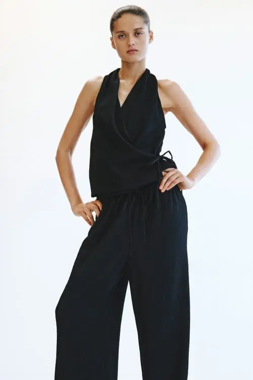 H&m Textured Drawstring Trousers